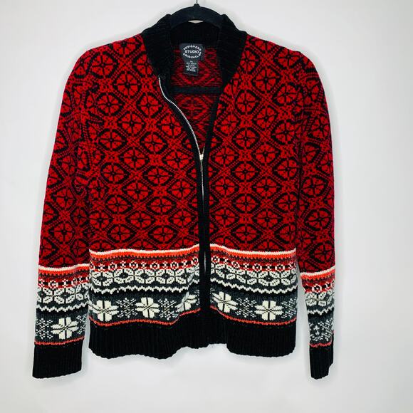 designers studio | Sweaters | Vintage Chenille Zip Front Sweater Fair ...